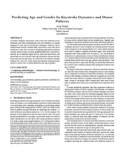 Predicting Age And Gender By Keystroke Dynamics And Mouse Patterns