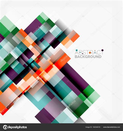 Abstract Blocks Template Design Background Simple Geometric Shapes On White Straight Lines And