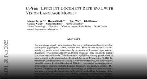 Mathivanan N On Linkedin Paper Page Colpali Efficient Document