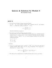 Quiz Sol Module4 Pdf Quizzes Solutions For Module 4 Rice Statistics