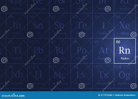 Radon Element Symbol Number Eighty Six Detail Vector Chemistry Icon Gray Flask Illustration
