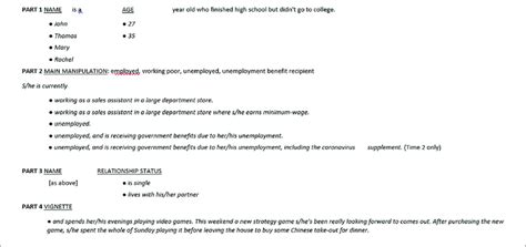Outline Of Vignette Construction In Parts Bullet Pointed Options Download Scientific