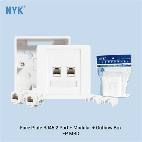 Nyk Wall Face Plate Socket Lan Modular Rj45 2 Port Shopee Singapore