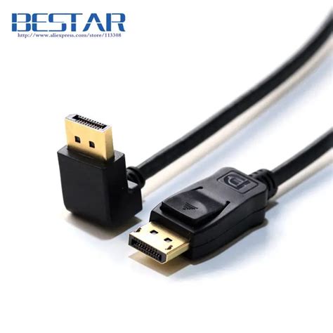 Elbow Down Angled 90 Degree Standard 1 2v Display Port DP Male To Male DisplayPort Cable Angle