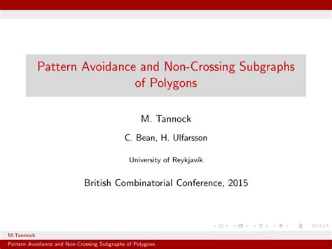Ppt Pattern Avoidance And Non Crossing Subgraphs Of Polygons M