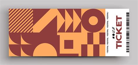Ticket Vector Template Layout With Abstract Pattern Design Graphics Made With Simple Shapes And