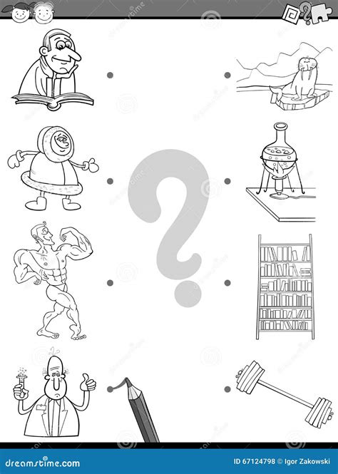 match elements coloring book stock vector illustration of page match 67124798