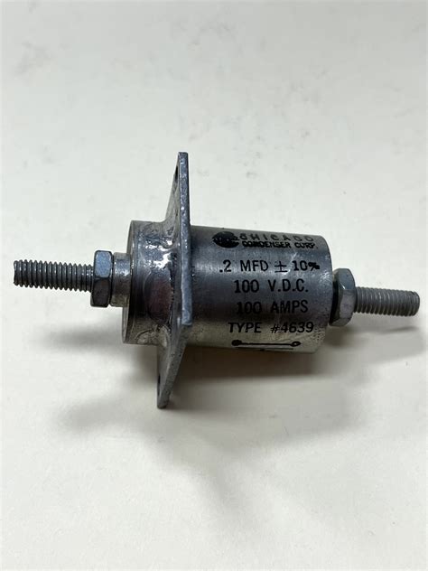 Feed Through Capacitor 2 Mfd 100 Vdc 100 Amps P N 4639 Chicago Condenser Corp Capacitor