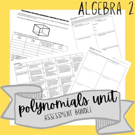 Algebra 2 Functions Unit Assessment Bundle Test Prep Performance Assessment
