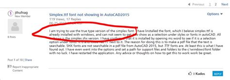 simplex ttf font not showing in autocad2015 autodesk community