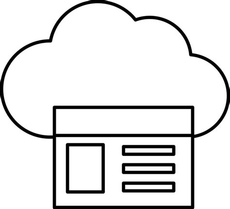 Thin Line Cloud With Web Page Icon Or Symbol 24197880 Vector Art At Vecteezy