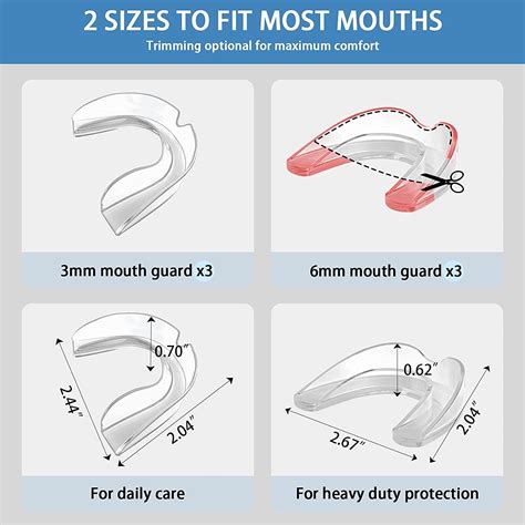 Moldable 4 In 1 Dental Night Guard 6 Pack Professional Custom Fit