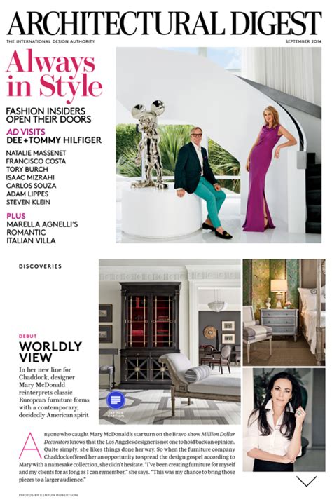 Mary Mcdonald For Chaddock Featured In Architectural Digest Meridien Marketing