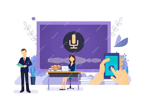 Premium Vector Smart Speaker Or Voice Assistant Virtual Human Control Voice Assistant