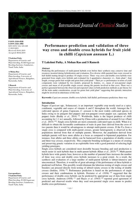 Pdf Performance Prediction And Validation Of Three Way Cross And Double Cross Hybrids For