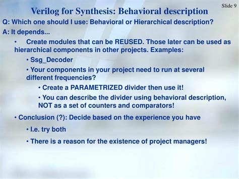 ppt 6 vhdl verilog behavioral description powerpoint presentation