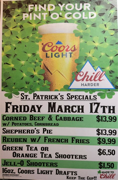 St Pats Day Specials