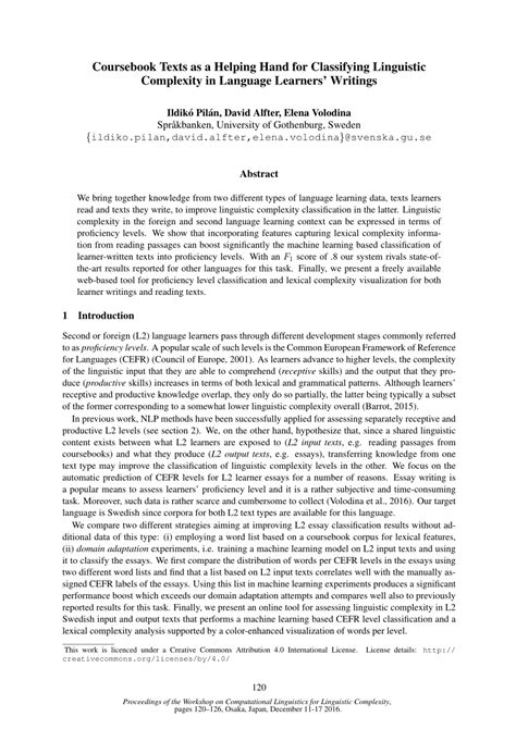 Pdf Coursebook Texts As A Helping Hand For Classifying Linguistic