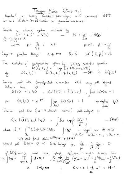 Transfer Matrix Transfer Matrix