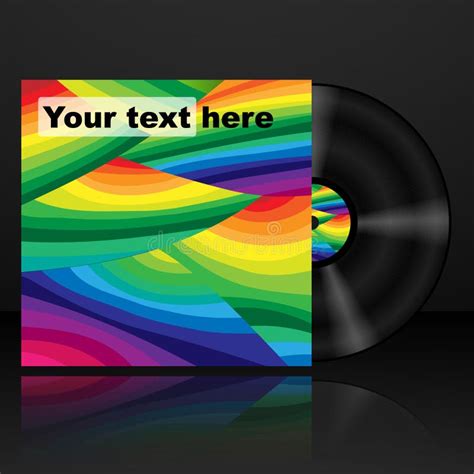 Vinyl Disc And Cover With Abstract Colorful Background Vector