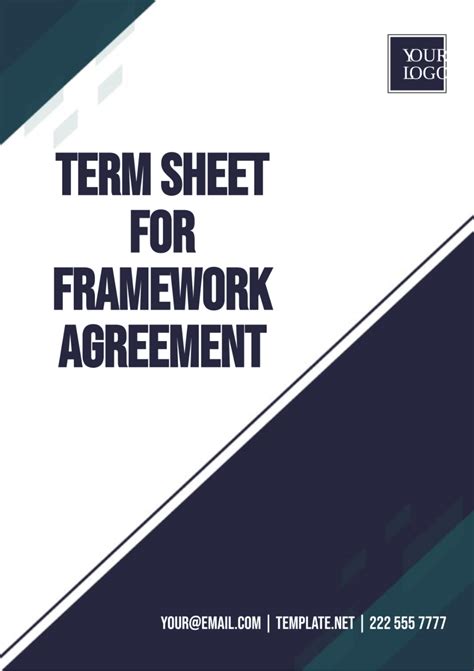 Free Term Sheet For Framework Agreement Template To Edit Online
