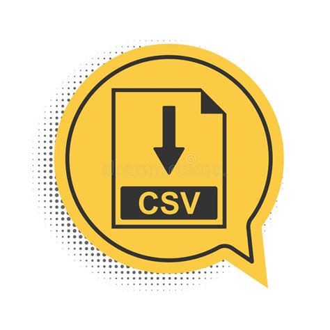 Black CSV File Document Icon Download CSV Button Icon Isolated On White Background Yellow