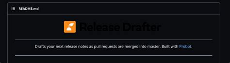 github dark mode and image in readme · issue 937 · release drafter