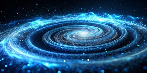 Mesmerizing 4k Loop Animation Blue Spiral Particles Rotating Radially From A Worms Eye View