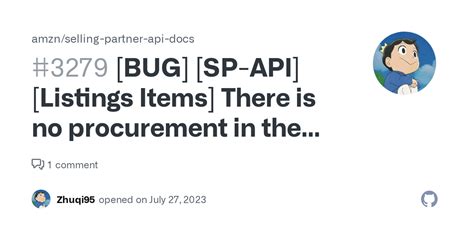 BUG SP API Listings Items There Is No Procurement In The Response