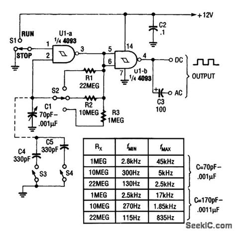 4093cmosvfo Oscillatorcircuit Signalprocessing Circuit