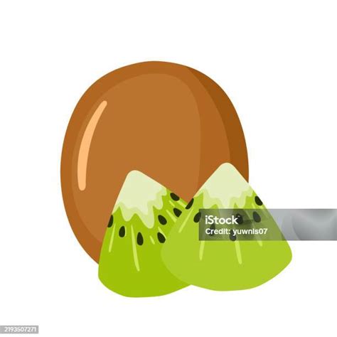 잘 익은 키위 과일 조각 귀여운 귀여운 만화 아이콘 벡터 일러스트 레이 션 음식 예술 0명에 대한 스톡 벡터 아트 및 기타 이미지 0명 갈색 감귤류 과일 Istock