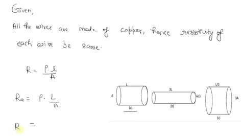 Solved The Figure Below Shows Three Cylindrical Copper Conductors Along With Their Face Areas