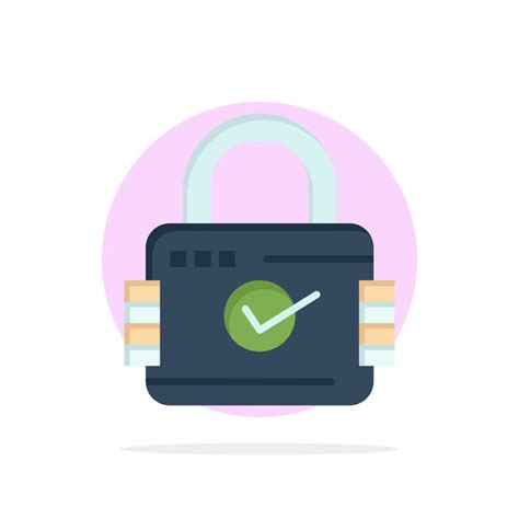 Lock Padlock Security Secure Abstract Circle Background Flat Color Icon