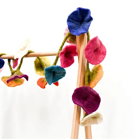 Tara Treasures Handmade Felt Flower Garland Colorful