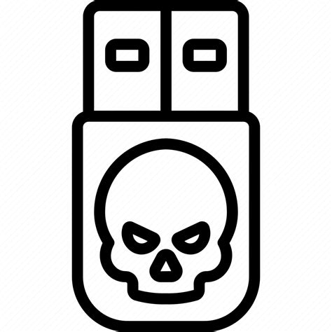 Usb Hack Illegal Stick Hacker Skull Icon Download On Iconfinder