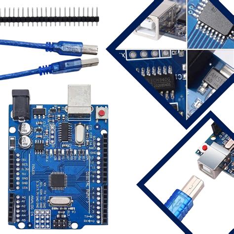 Placa Compatível Com Arduíno Uno R3 Atmega328 Smd Blutu Loja De