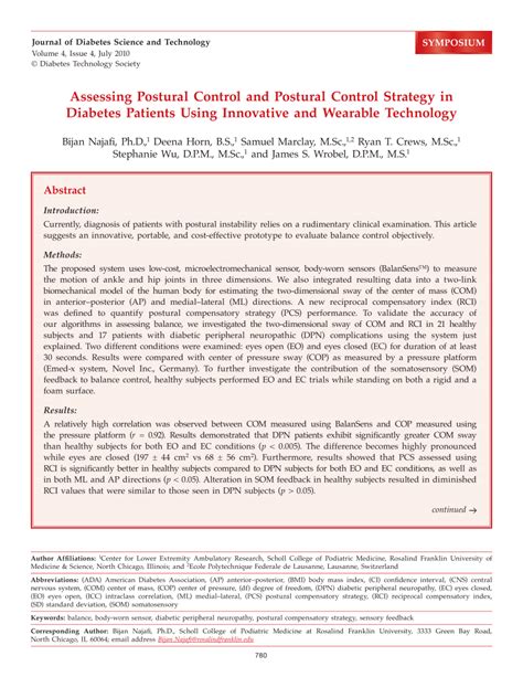 Pdf Assessing Postural Control And Postural Control Strategy In