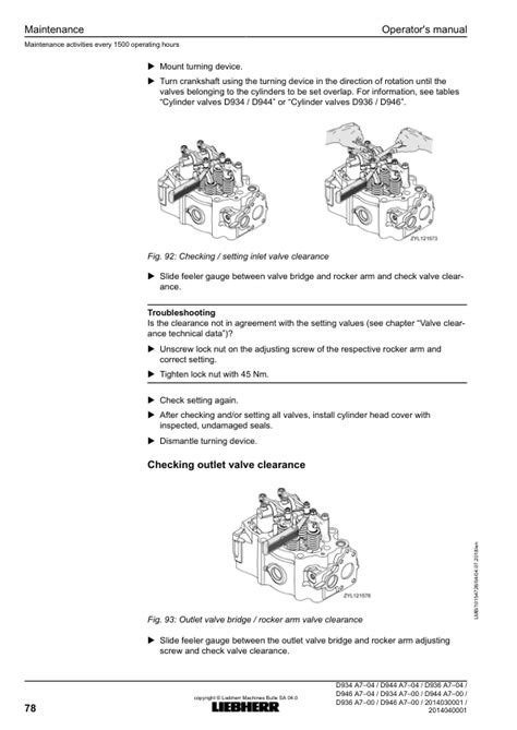 Liebherr D944 A700 D936 A700 D946 A700 Engine Operators Manual