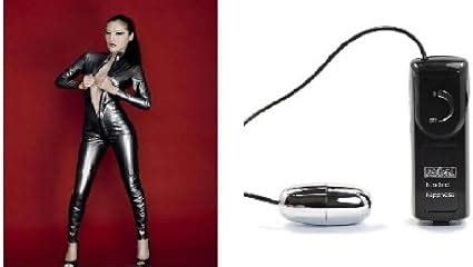 Amazon Com Sexy Fetish Clothes And Pleasure Vibrator Black Wet Look Catsuit And Vibrator