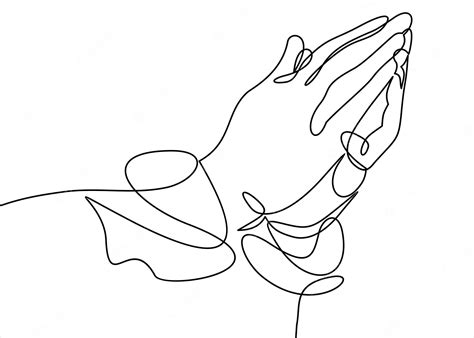 박수 손의 연속 선 그리기 프리미엄 벡터