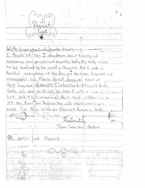 1985 Handwritten Tupac Love Letter Tupac Poems Tupac Tupac Shakur