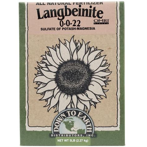 Langbeinite 0 0 22 Fertilizer 5 Lb Box Grow Organic