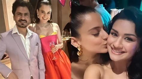 Kangana Ranaut Poses With Nawazuddin Siddiqui Kisses Avneet Kaur At