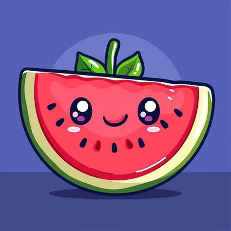 Cheerful Watermelon Cartoon Vector Icon Premium Ai Generated Image