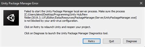 Failed To Start Unity Package Manager Local Server Process Unity Engine Unity Discussions