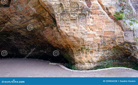 Fragment Of The Vault Of Gutman Cave Turaida Latvia Gutman Cave Is
