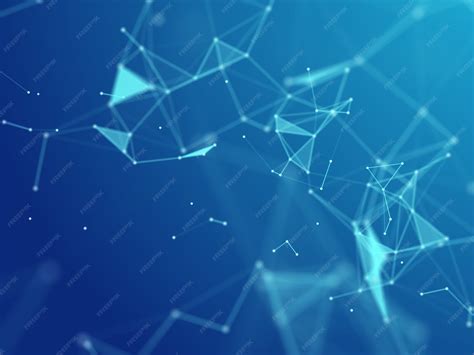 현대 낮은 폴리 신경총 디자인으로 추상적 인 배경의 3d 렌더링 무료 사진