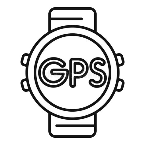 Smartwatch Showing Gps Navigation System Icon Stock Illustration Illustration Of Modern