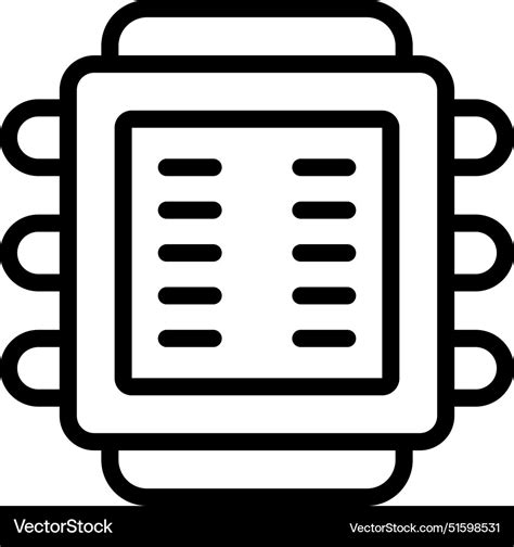 Computer Chip Icon Representing Central Processing