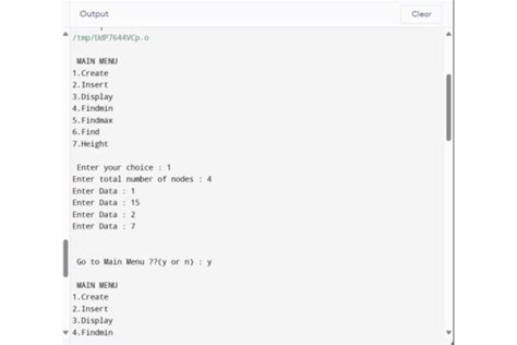 ‎whats App Source Code Output Clear Main Menu 1 Create 2 Insert 3 Display 4 Findmin 5